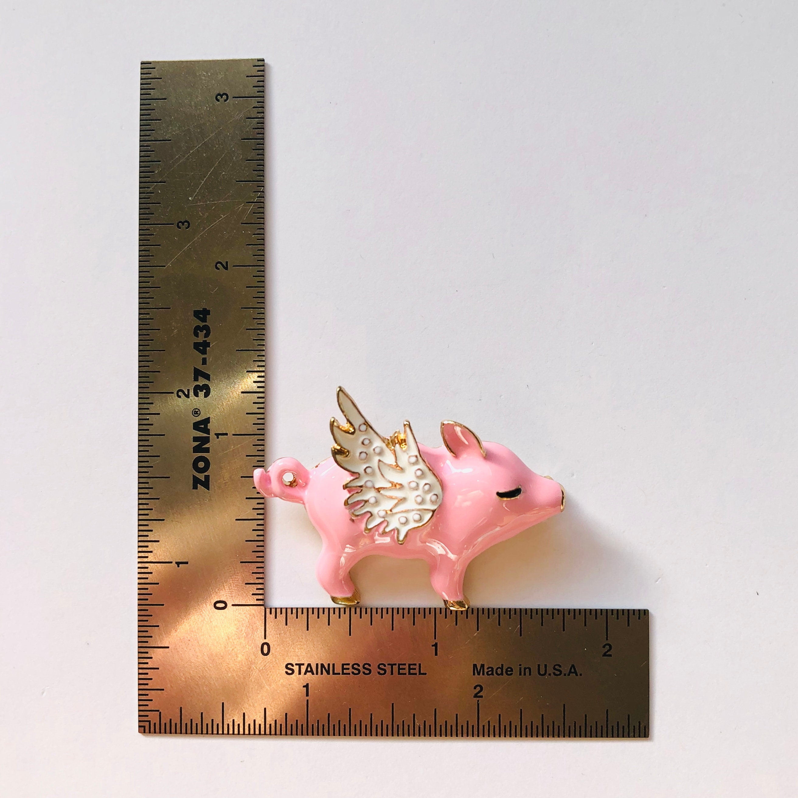 Pink Enamel with Wings Flying Pig When Pigs Fly | Etsy