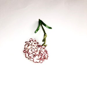 Statement Elegant Gold-tone Realistic Pink & White Enamel Carnation ...