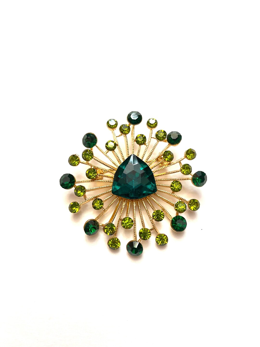 Mod Atomic Green Starburst Lapel Pin Brooch Jewelry Gift for Her A2214X ...