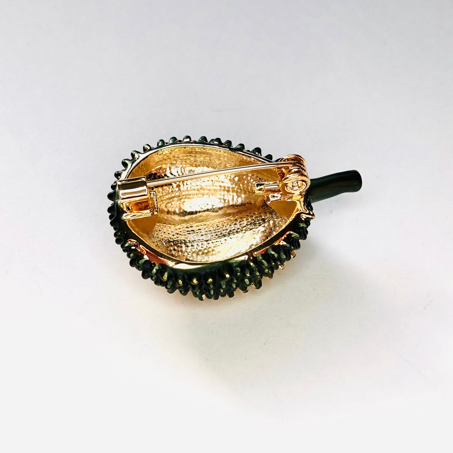 Unique Rose Gold-tone Durian Durio Zibethinus Fruit Fruits Rhinestone ...