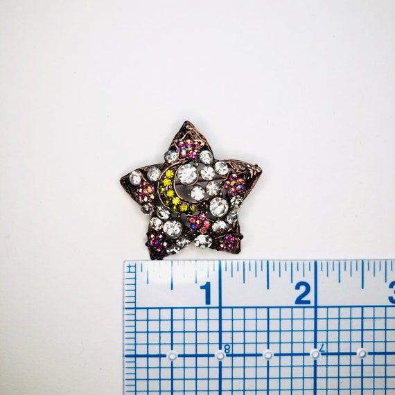 Crystal Star Moon Rhinestone Brooch Pin Jewelry DIY C… - Gem