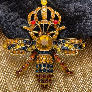 Brooch Large Statement Queen Bee Rhinestone Lapel Pin Jewelry Gift for ...