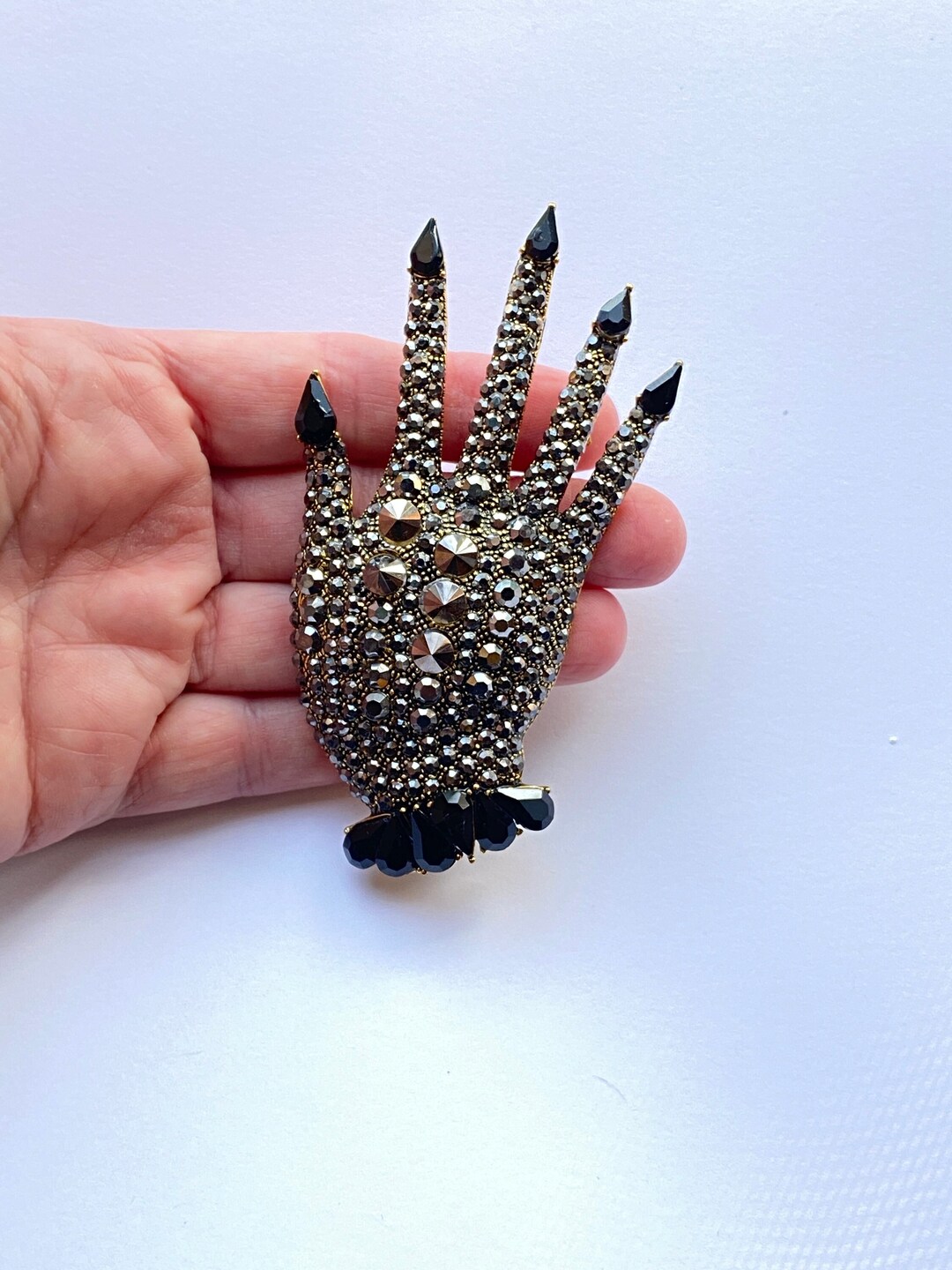 Ghost Skeleton Zombie Dead Creepy Hand Witch Rhinestone Black Nails ...