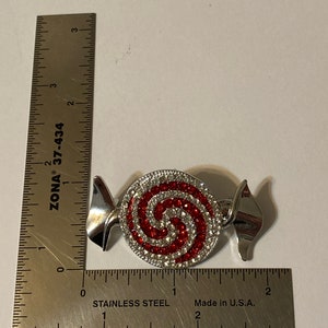 Red & Clear Peppermint Swirl Candy Brooch Candy Lover Pin Birthday ...