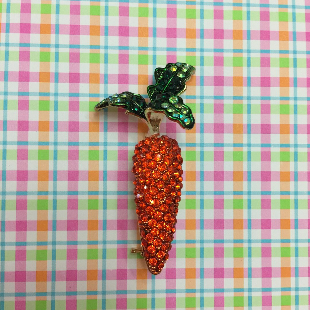 Rhinestone Orange Carrot Vegetable Garden Root Vegetable Vegetarian ...