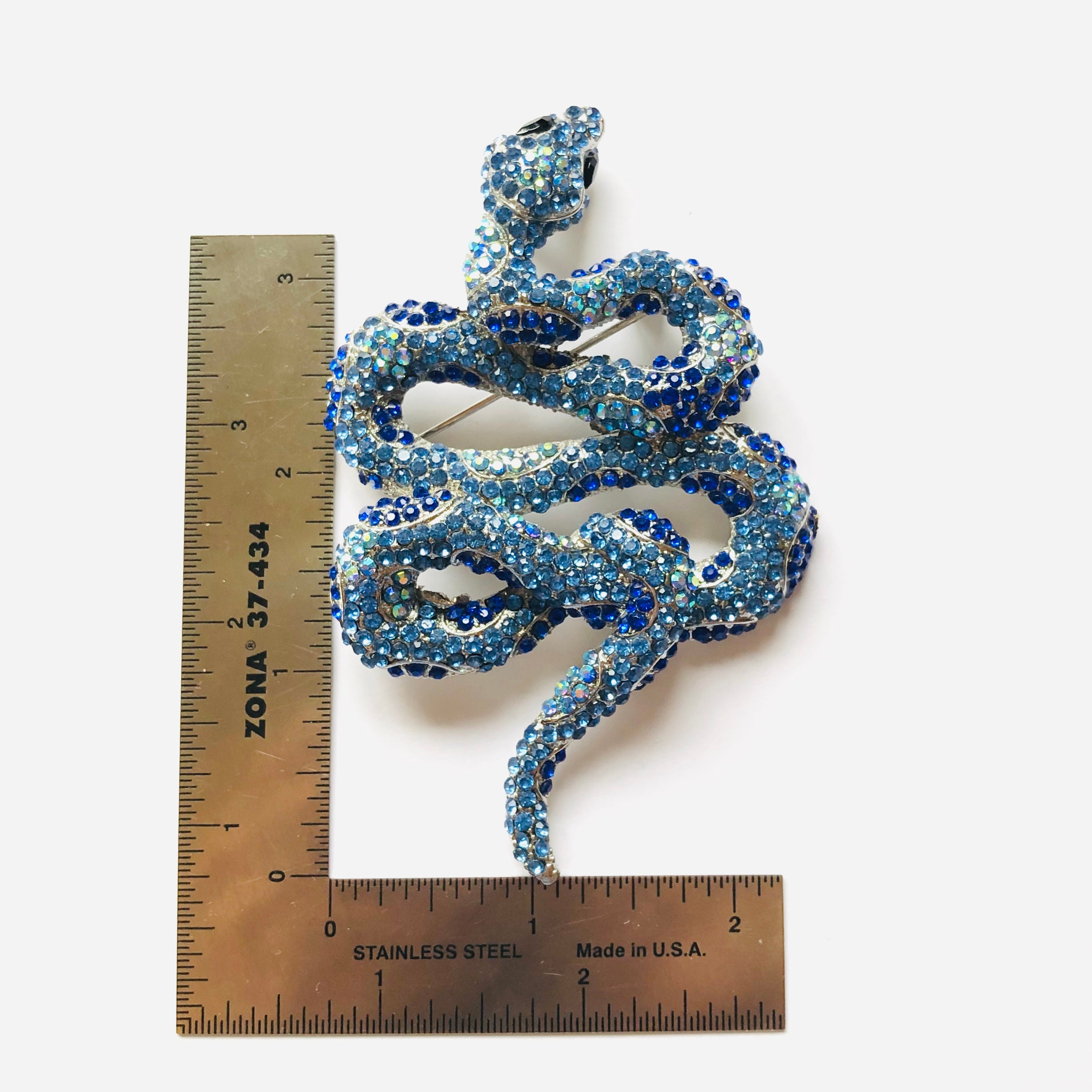 Silver-tone Oversize Large Sparkly Snake With Different Shades - Etsy