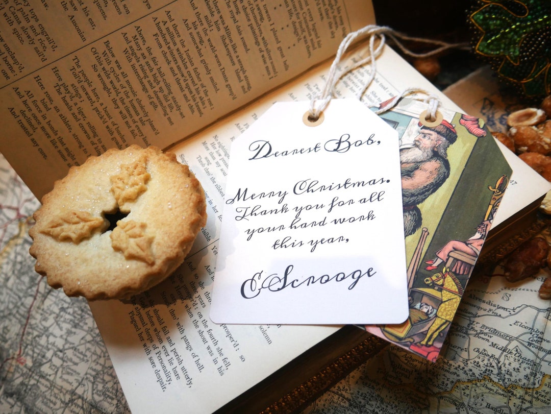 A Christmas Carol by Charles Dickens - Victorian Christmas Tag Bookmark ...