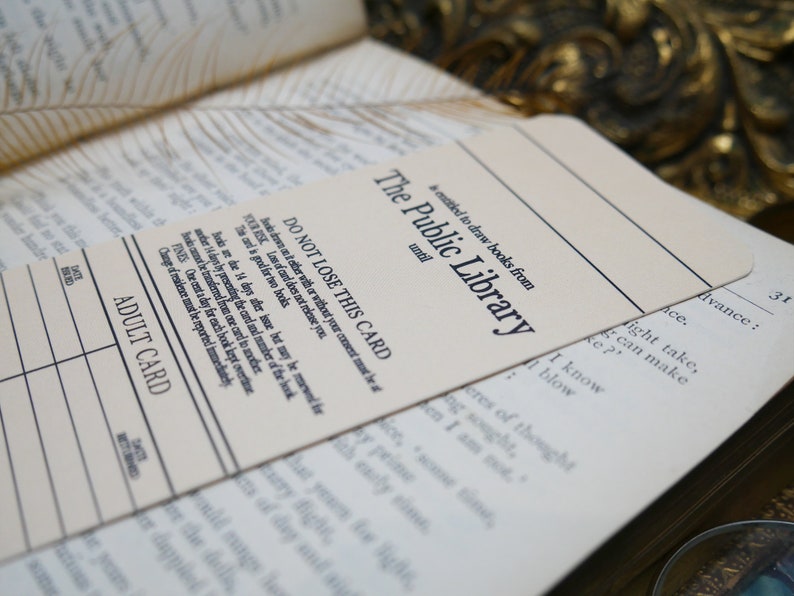 Old Fashioned Vintage Public Library Card Bookmark CUSTOM - Etsy