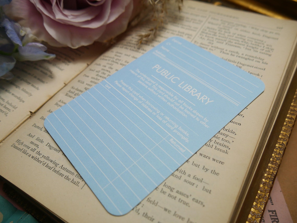Library Card Book Tracker Bookmark - Etsy