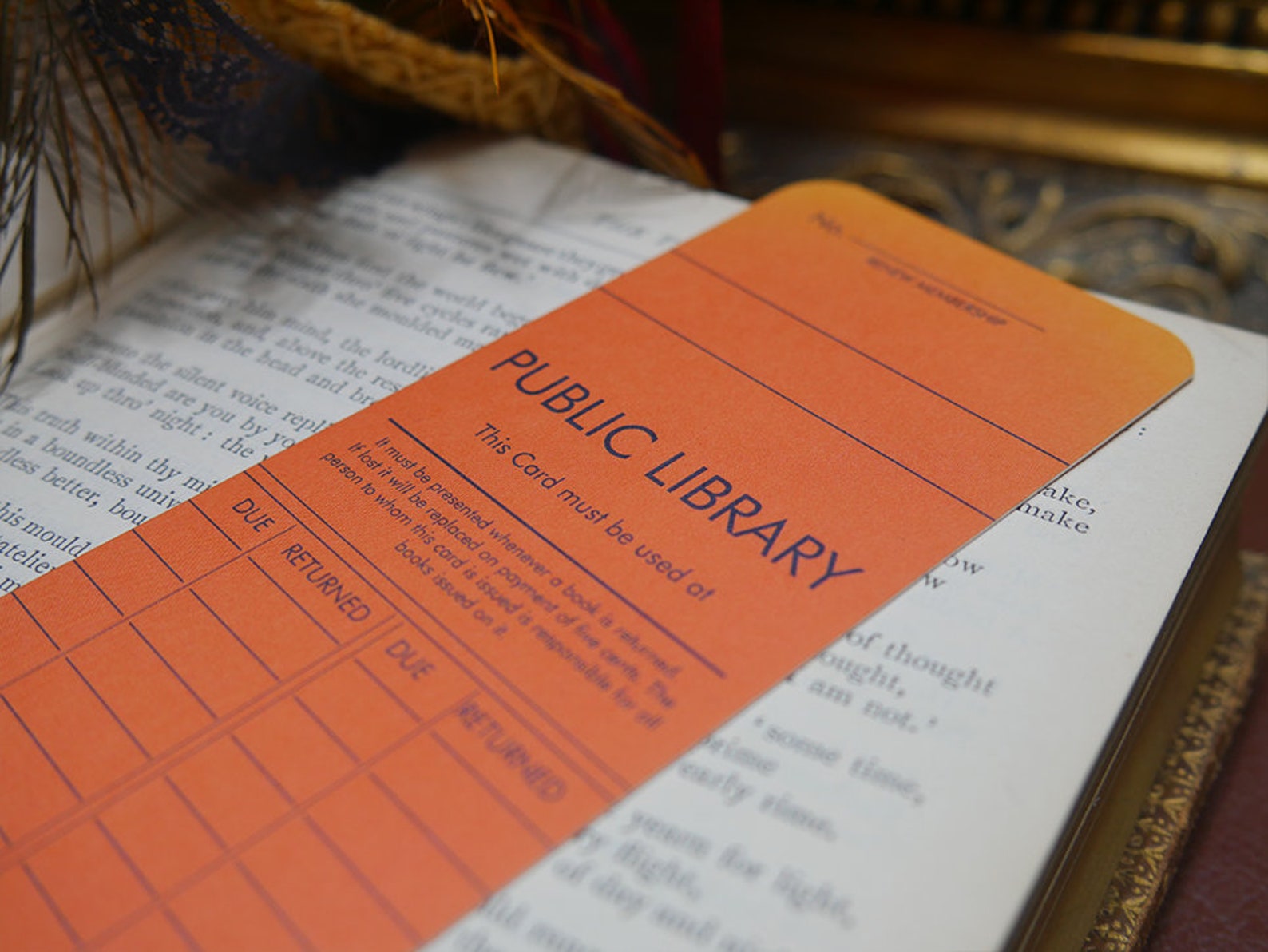 Old Fashioned Vintage Public Library Card Bookmark CUSTOM - Etsy UK