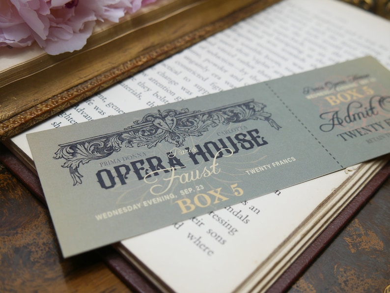Phantom of the Opera Bookmark Opera Ticket for Box 5 | Etsy UK