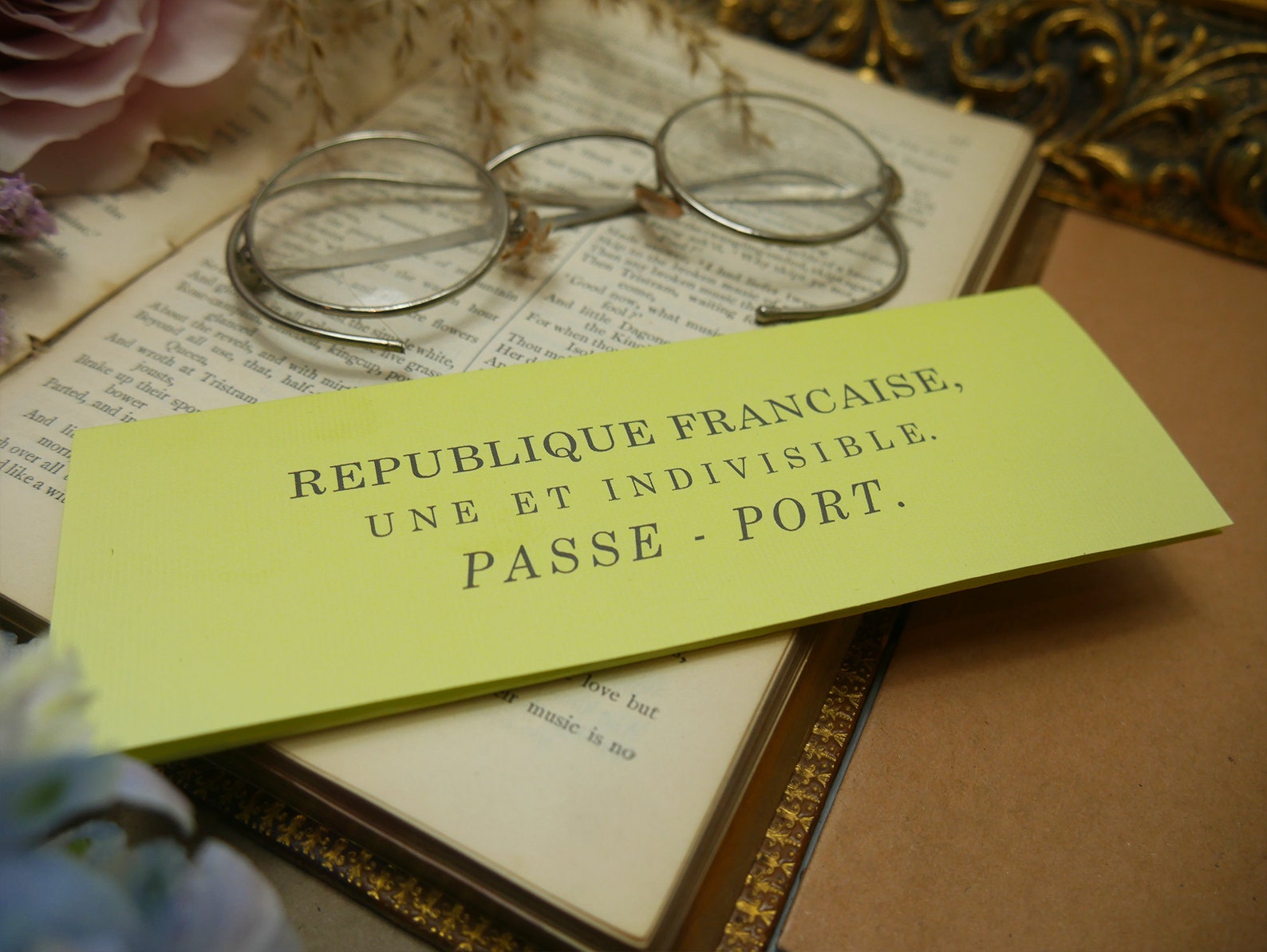 Victor Hugo's Les Miserables Bookmark - Jean Valjean's Yellow Passport ...