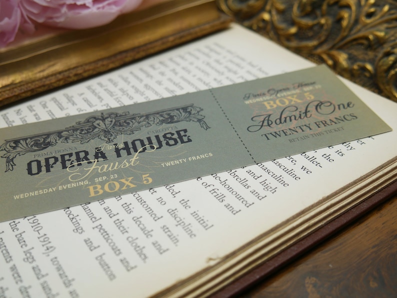 Phantom of the Opera Bookmark Opera Ticket for Box 5 | Etsy UK