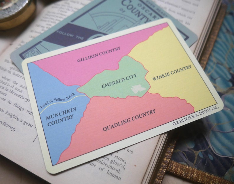 The Wizard of Oz - County Map Bookmark - Etsy Canada