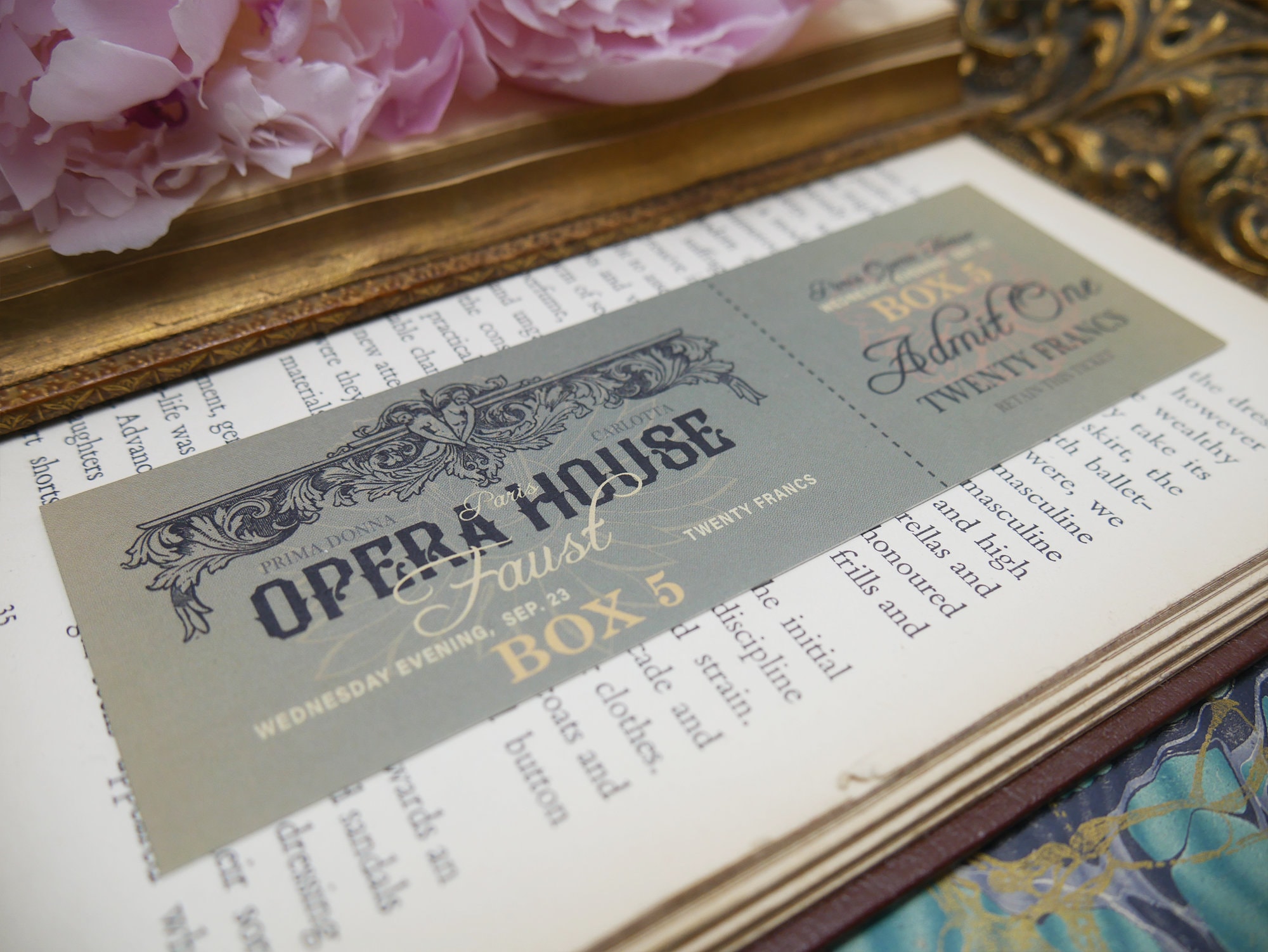 Phantom of the Opera Bookmark Opera Ticket for Box 5 - Etsy