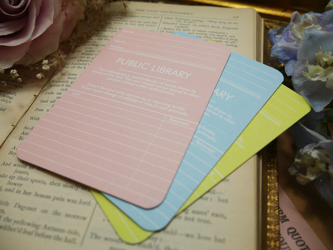 Library Card Book Tracker Bookmark - Etsy