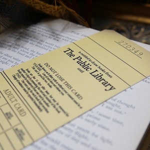 Old Fashioned Vintage Public Library Card Bookmark - Etsy