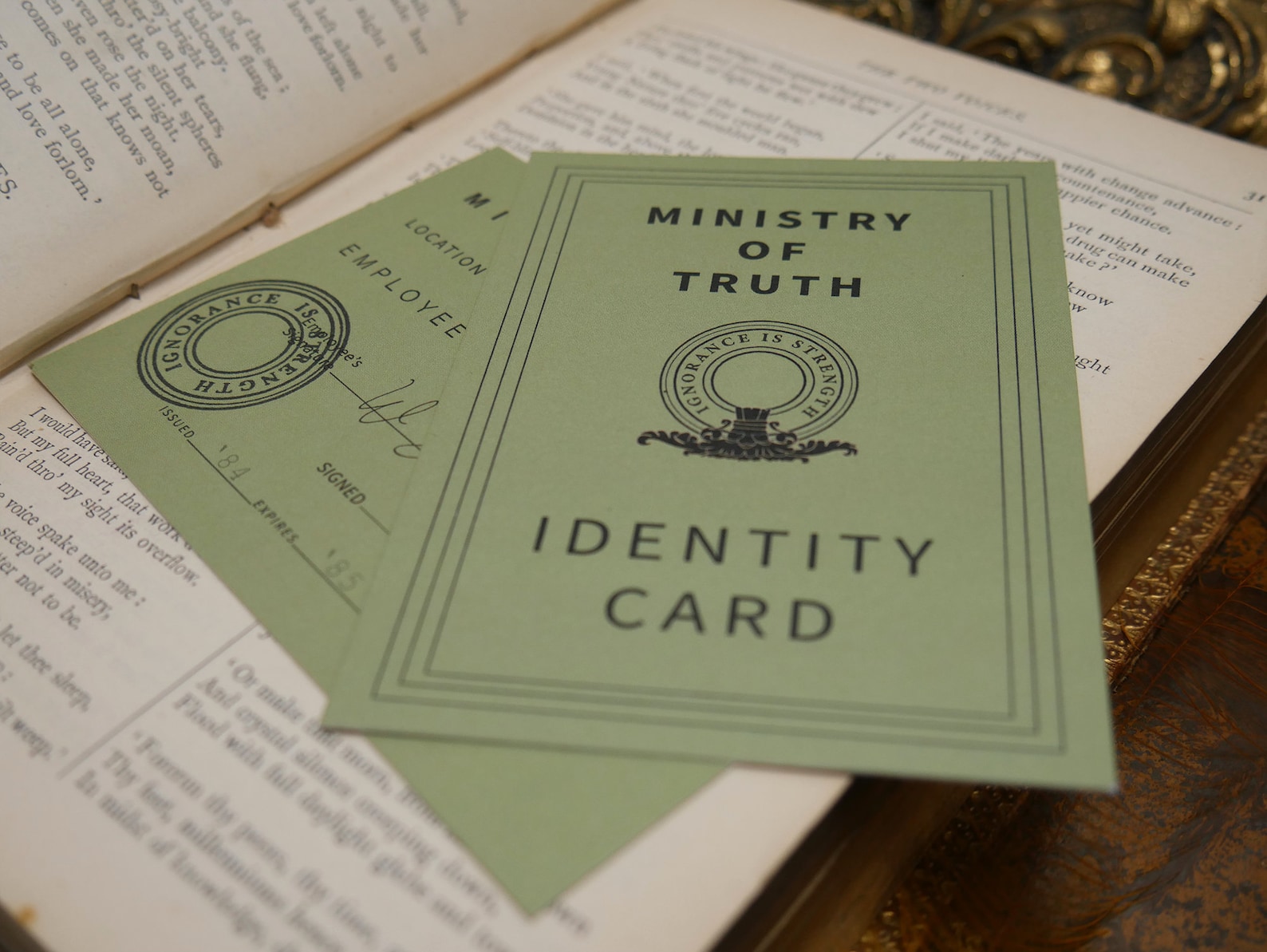 George Orwell's 1984 Bookmark Winston Smith's Employee ID - Etsy