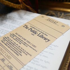 Old Fashioned Vintage Public Library Card Bookmark - Etsy