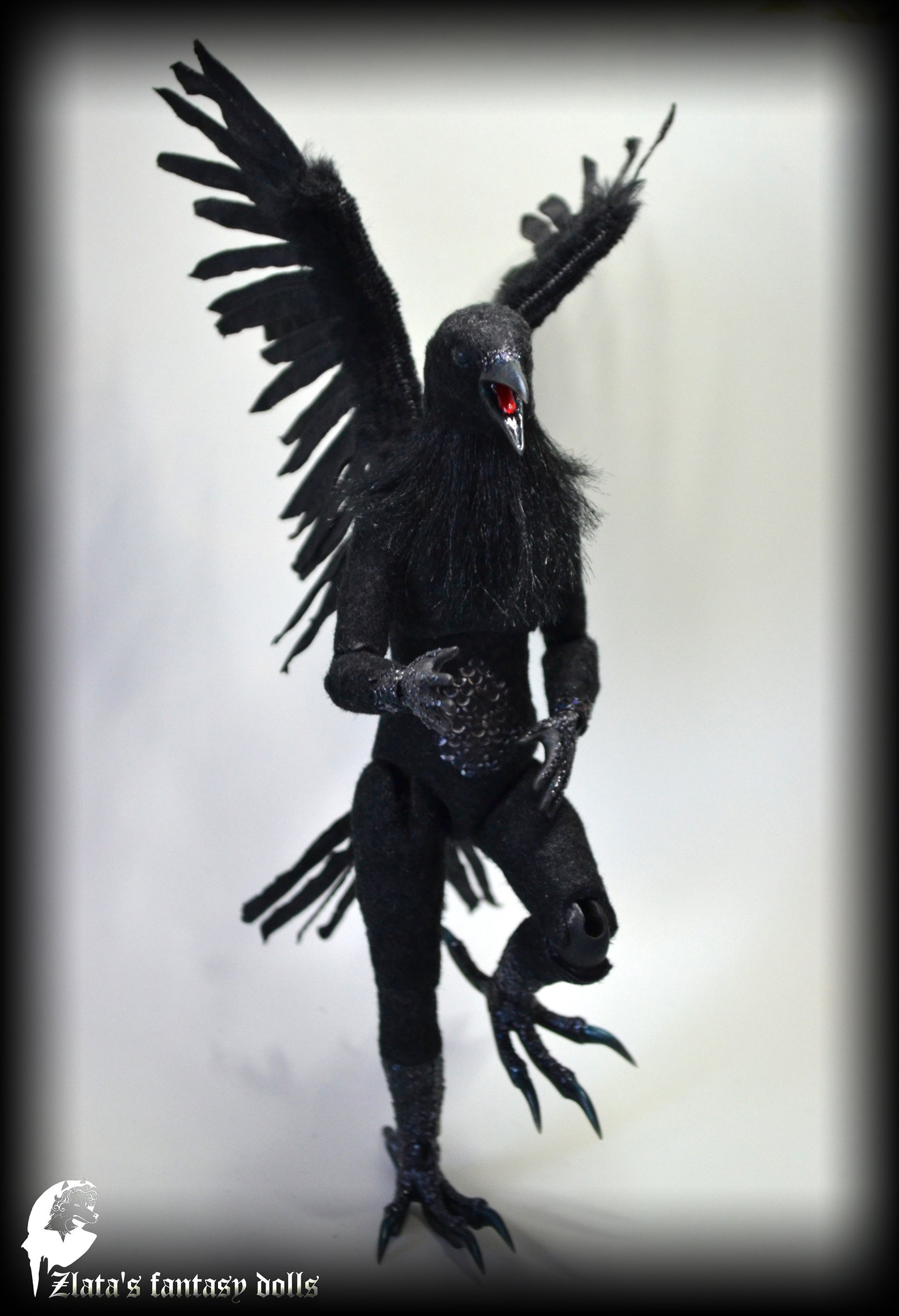 BJD Furry Crow Fantasy animal bjd Handmade bjd Art bjd | Etsy