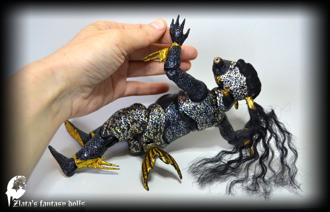 BJD Furry black moor goldfish Fantasy animal bjd Handmade | Etsy