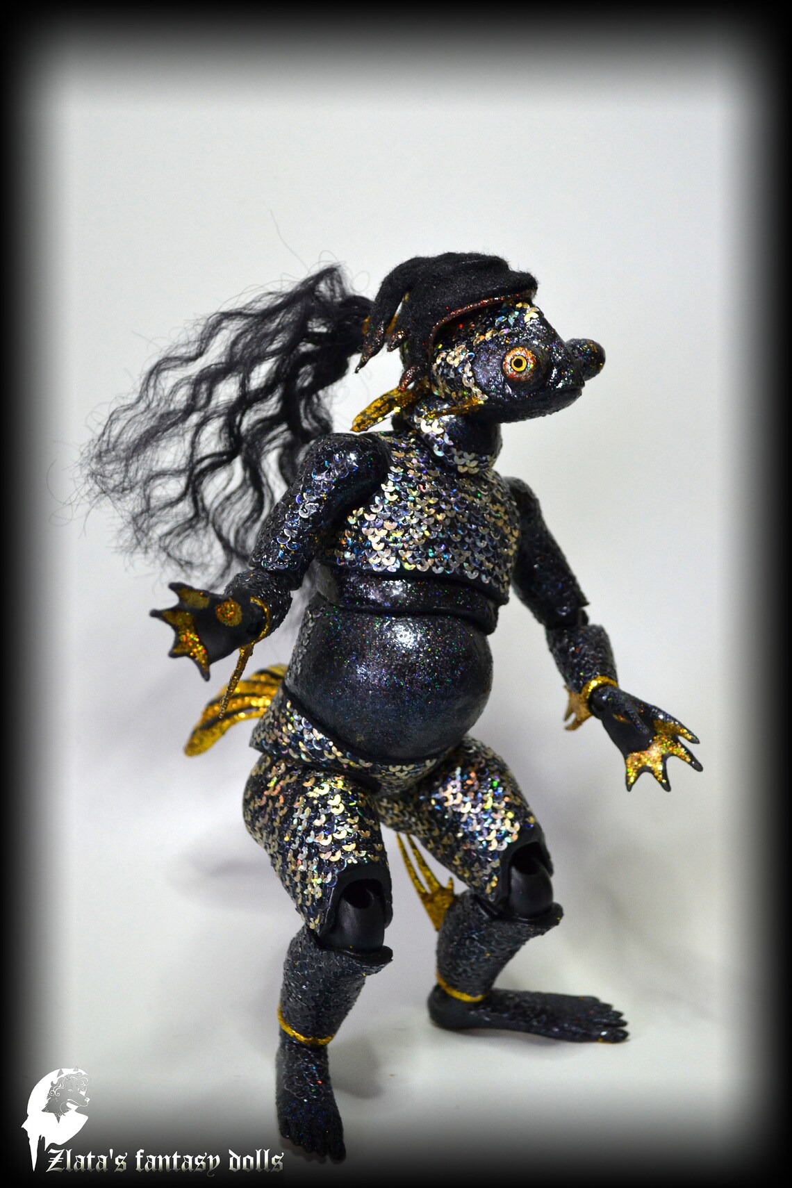 BJD Furry black moor goldfish Fantasy animal bjd Handmade | Etsy