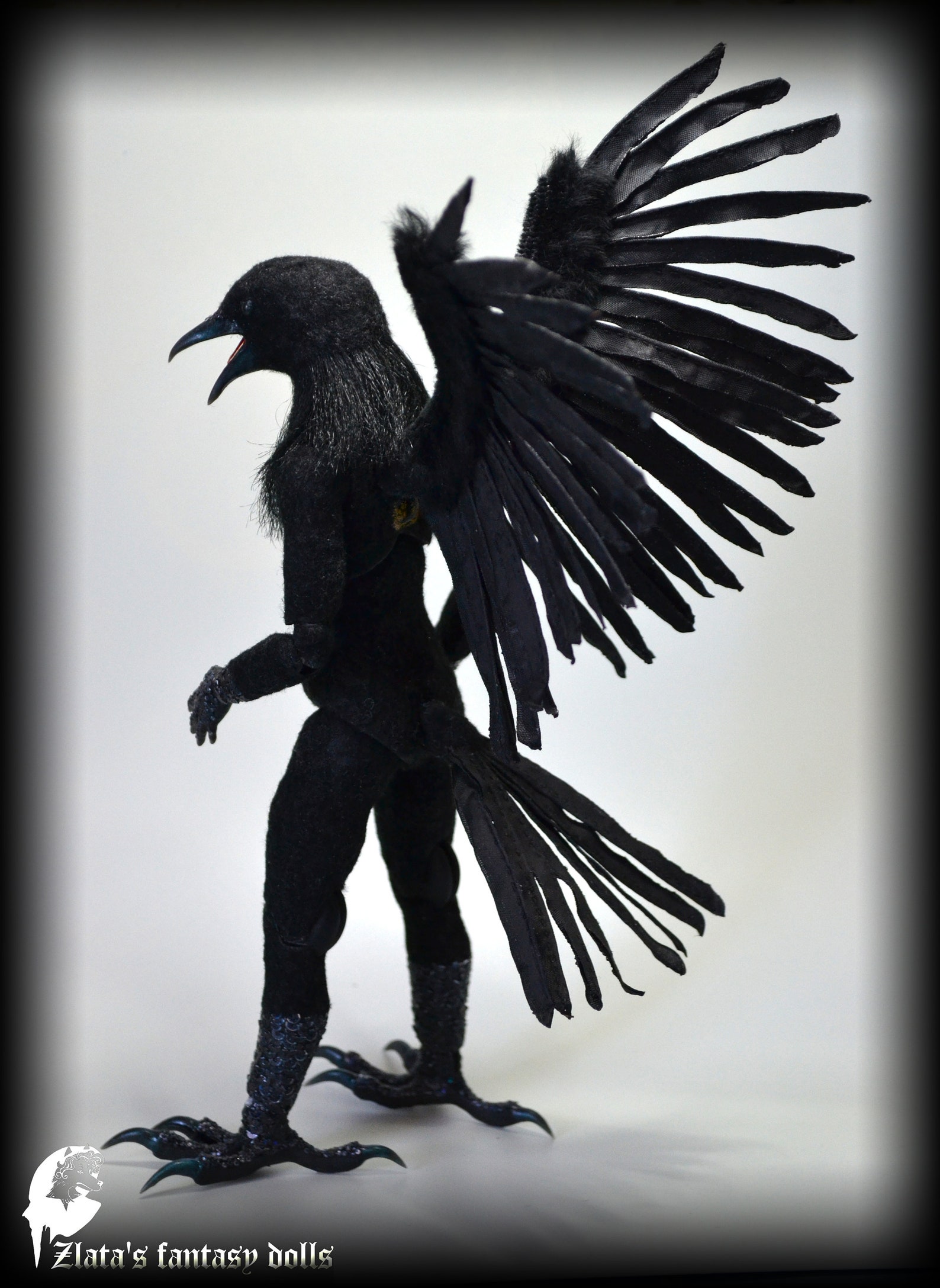 BJD Furry Crow Fantasy animal bjd Handmade bjd Art bjd | Etsy