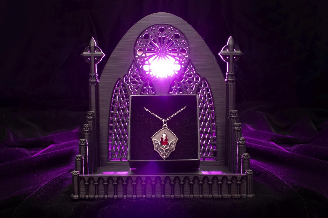 Prince of Darkness - Red Garnet & Silver Bat Sterling Silver Pendant ...