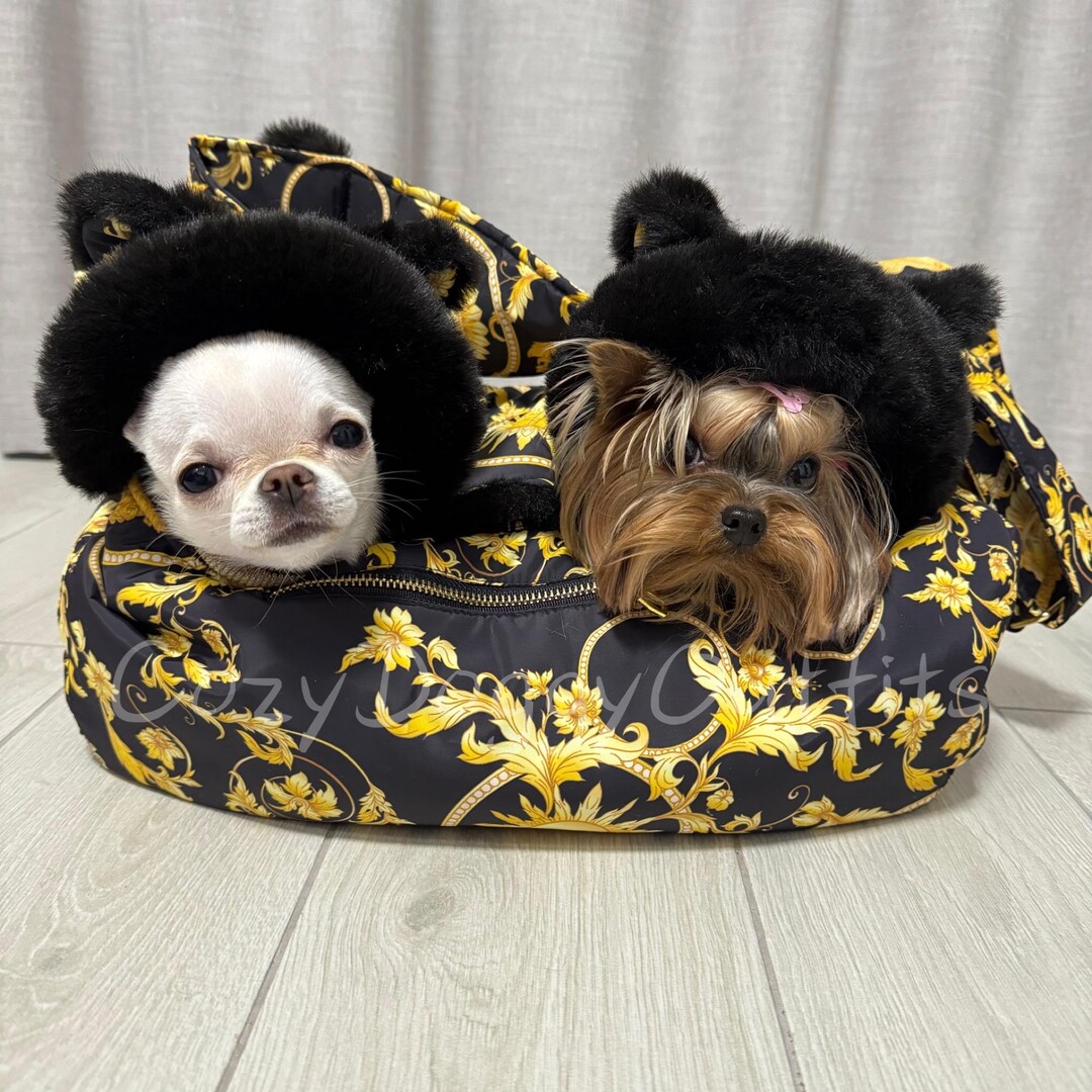 Small Dog Carrier for TWO Small Doggy, Teacup Dog Carrier With Faux Fur ...