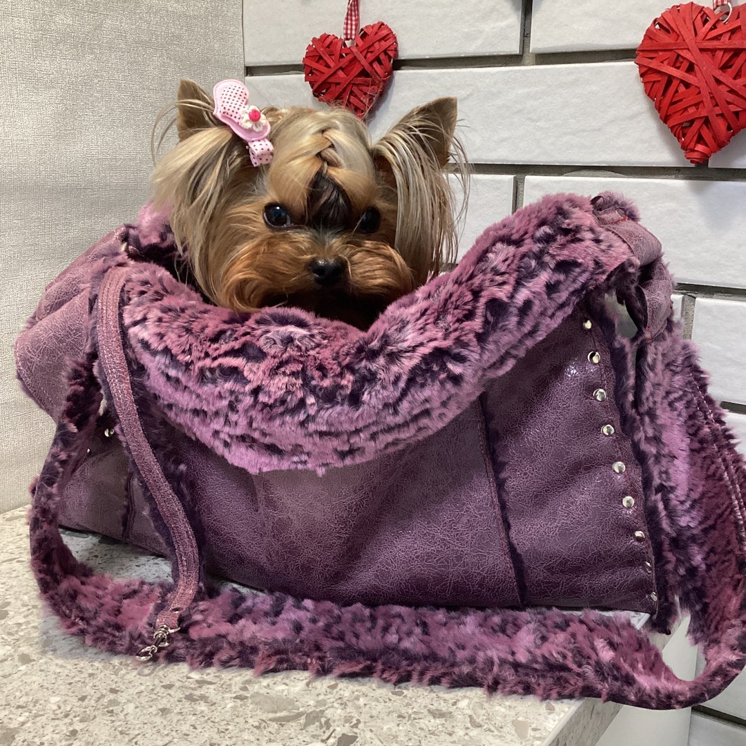 Small Dog Carrier Faux Fur, Plush Pet Pocket - Etsy