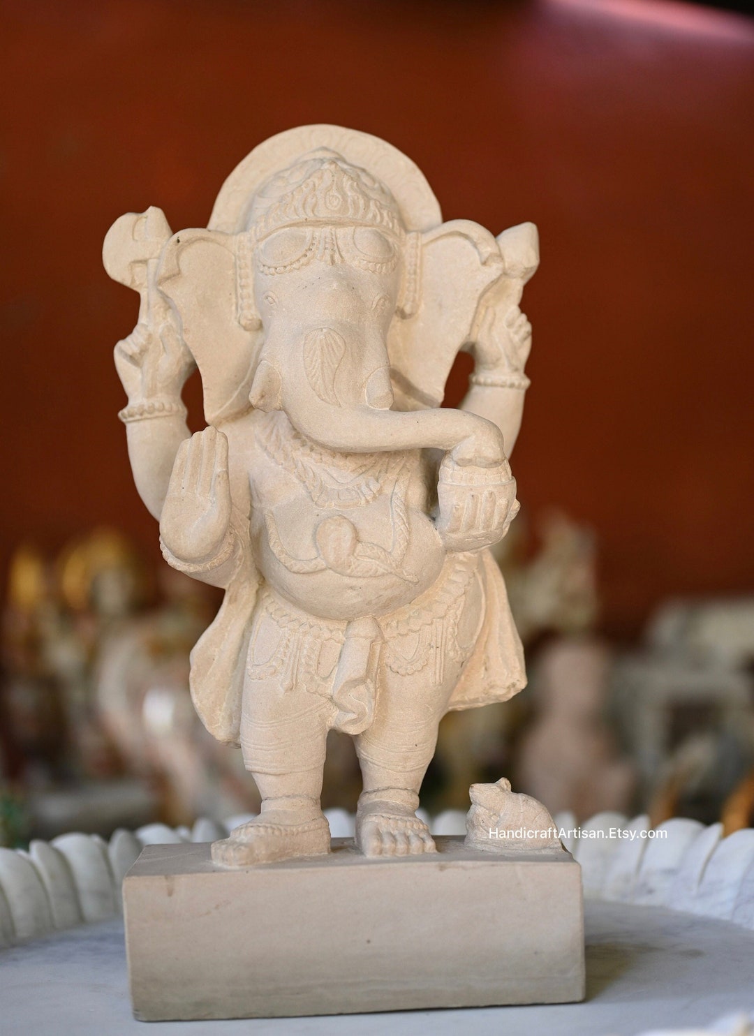 Stone Ganesha Idol/ for Ganesh Chaturthi/ Living Room & Pooja Room ...