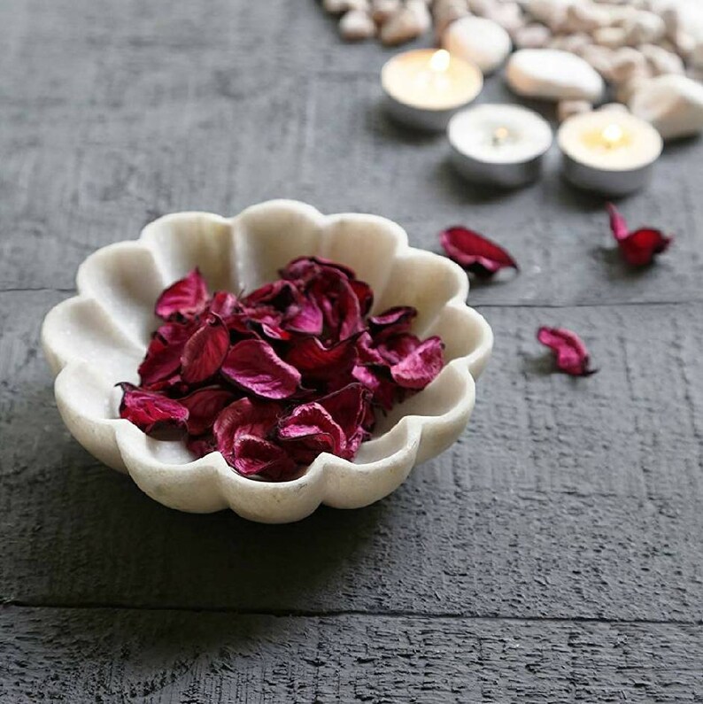 Decorative Flower Marble Bowl / Handcrafted Bowl / Birthday Gift - Etsy