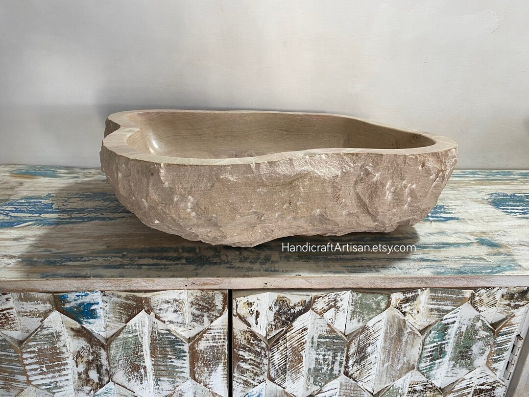 Natural Marble Counter Basin | Handmade Stone Basin | Vanity Sink ...