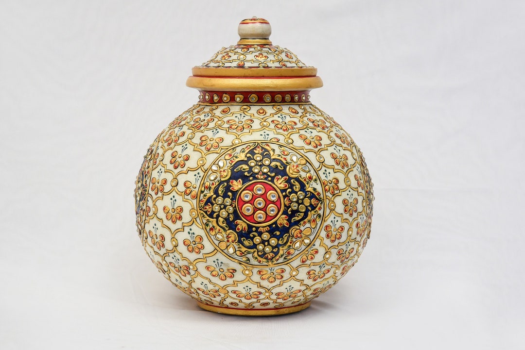 Decorative Urn | Traditional Art | Home Decor | Urn | Meenakari ...