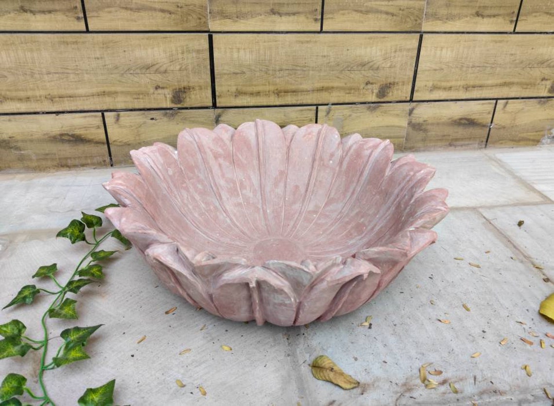 Jumbo Size Patina Marble Flower Bowl , Antique Marble Bowl , Vintage ...