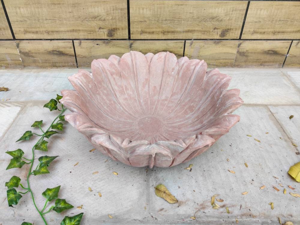 Jumbo Size Patina Marble Flower Bowl , Antique Marble Bowl , Vintage ...