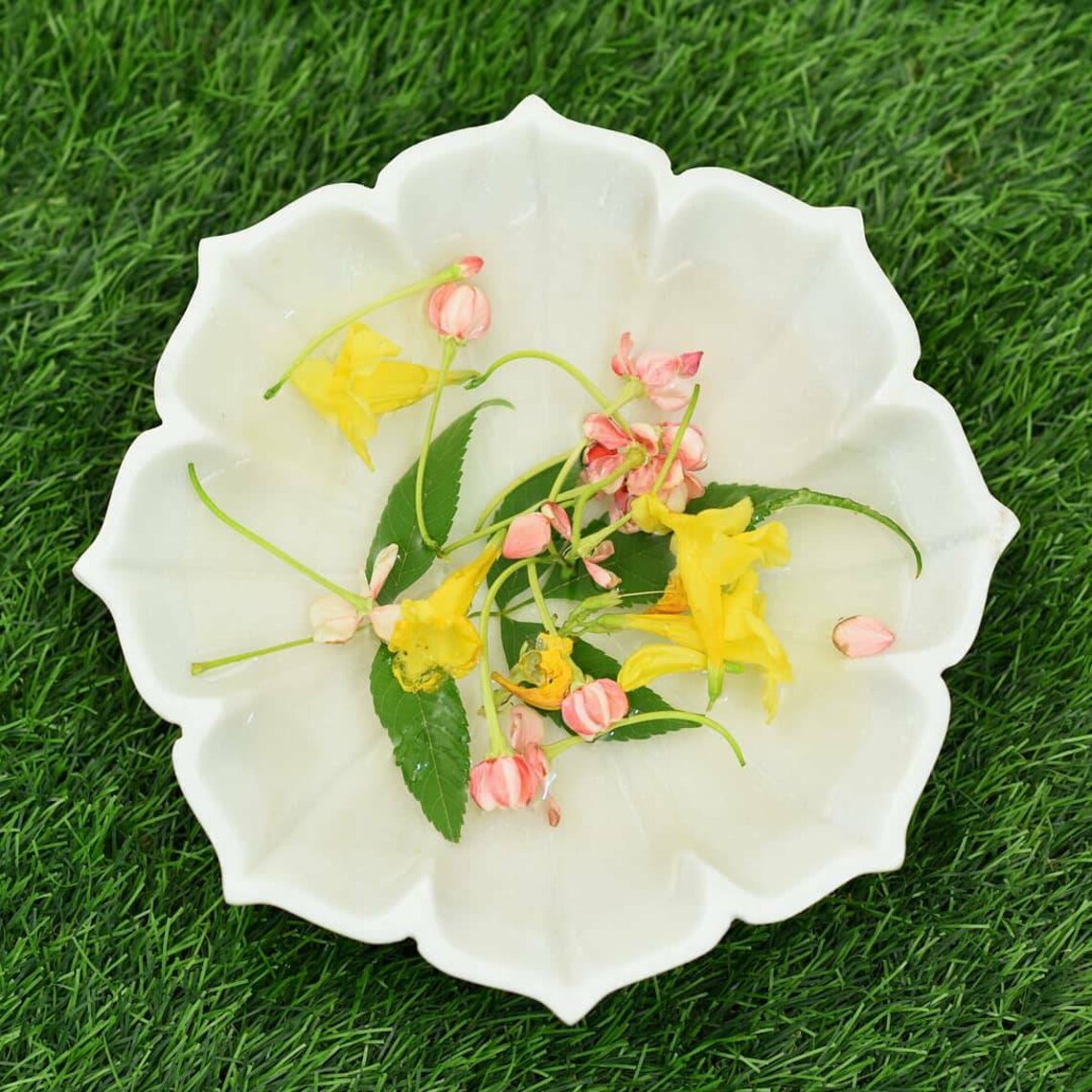 Decorative Marble Flower Bowl Handcarved Bowl Indian Marble Bowl Bowl ...