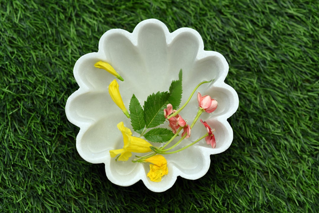 Decorative Flower Marble Bowl / Handcrafted Bowl / Birthday Gift - Etsy