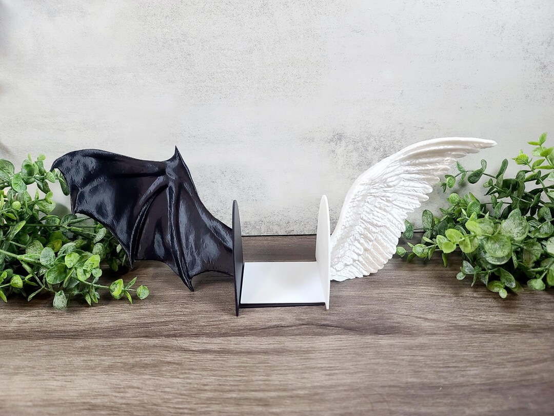 Devil and Angel Wing Bookends, Valkyrie Wings, Bookish, Gothic Decor ...