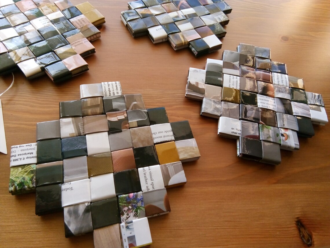 Handmade Recycled Paper Coasters/set of 4/ Unique Coasters - Etsy