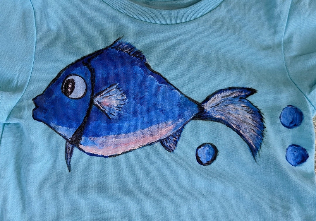 Hand Painted Tee Shirt one of a Kind. Fish. Toddler Size 3T. - Etsy