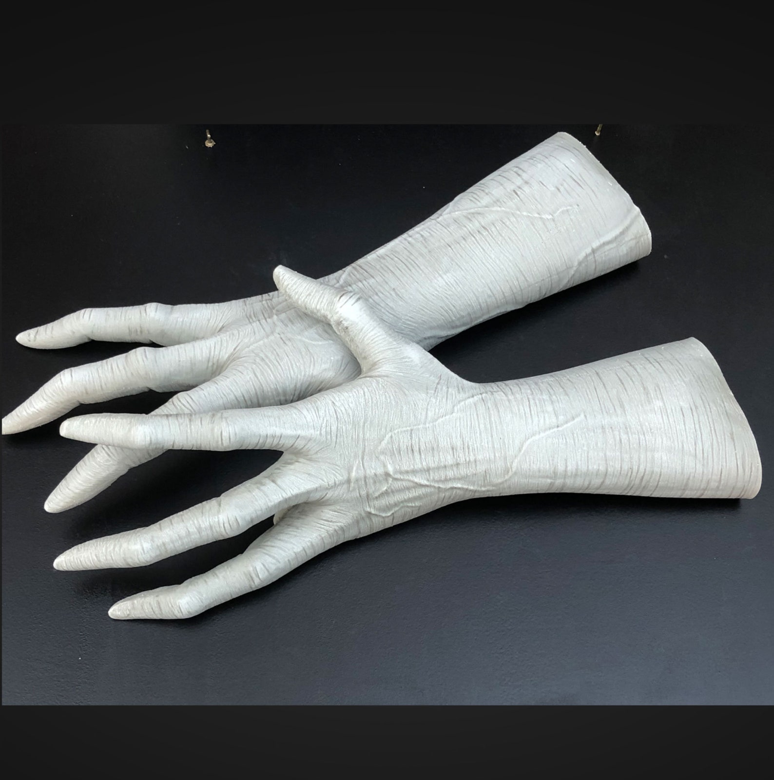 Grey Alien Latex Hands Gloves WEARABLE Handmade Signed - Etsy