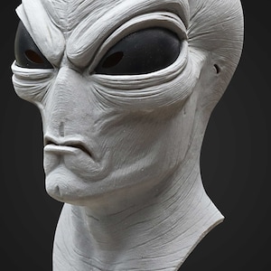 ALIEN grey Latex Collectors Mask WEARABLE Handmade Signed Numbered - Etsy