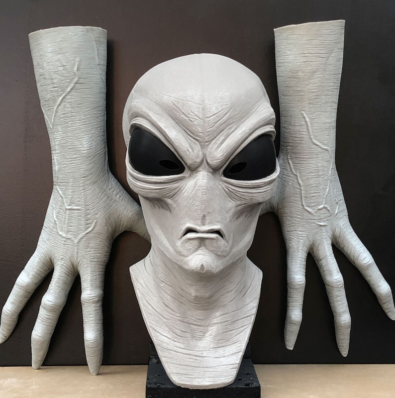 Grey Alien Latex Hands Gloves WEARABLE Handmade Signed - Etsy Australia