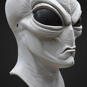 ALIEN grey Latex Collectors Mask WEARABLE Handmade Signed Numbered - Etsy