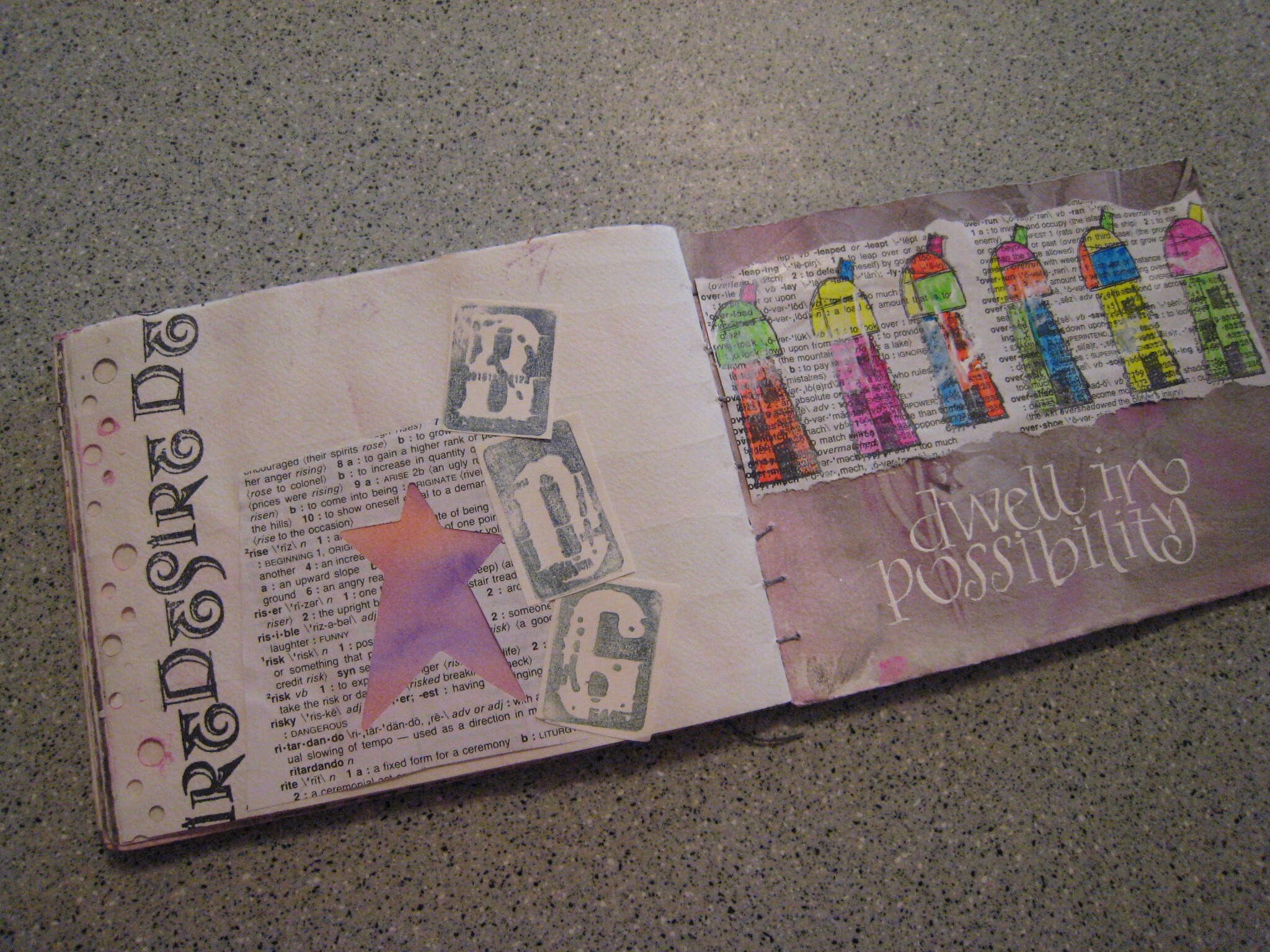 Hand Lettered Paste Paper Book-words With Purpose - Etsy