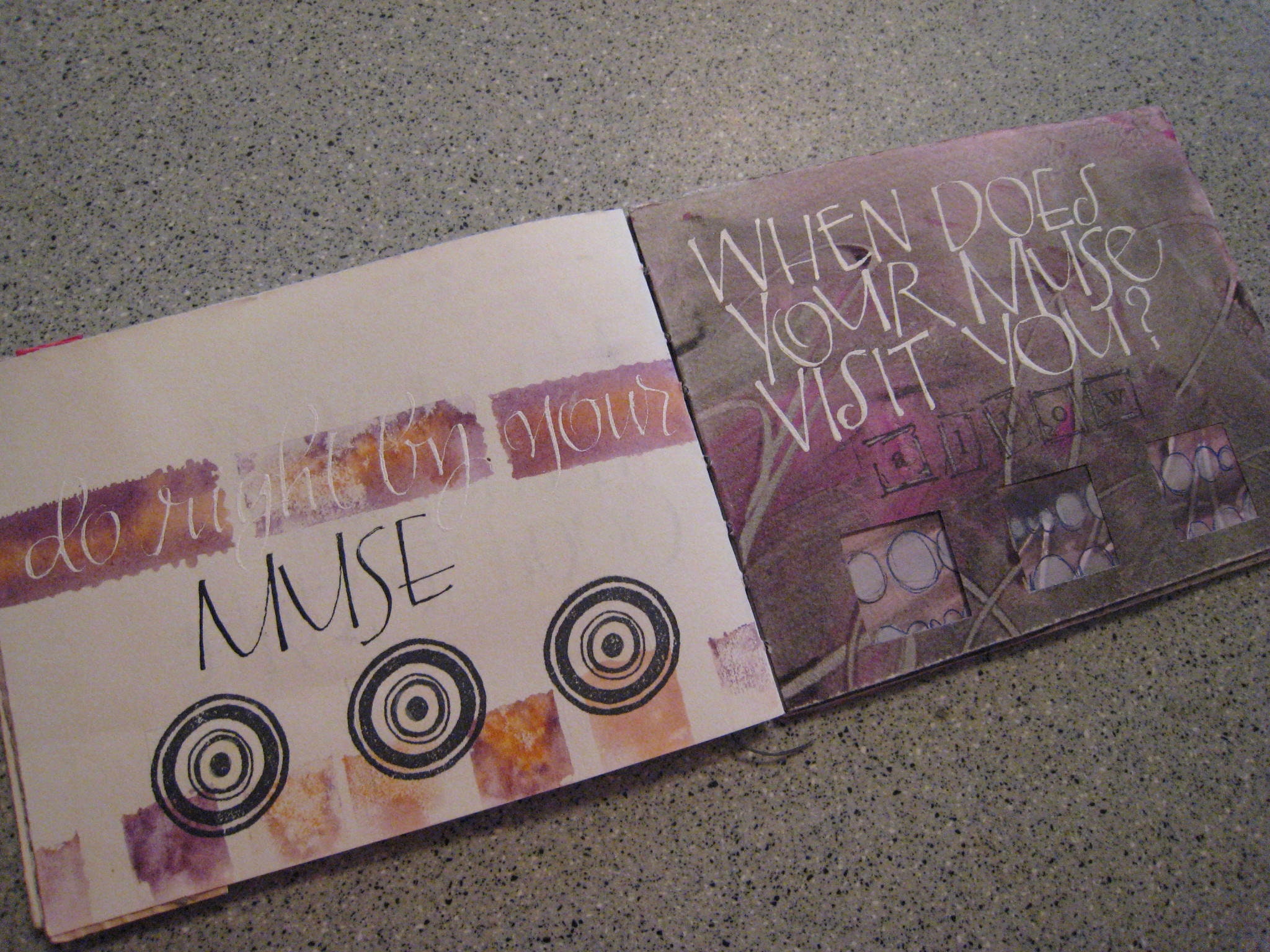 Hand Lettered Paste Paper Book-words With Purpose - Etsy