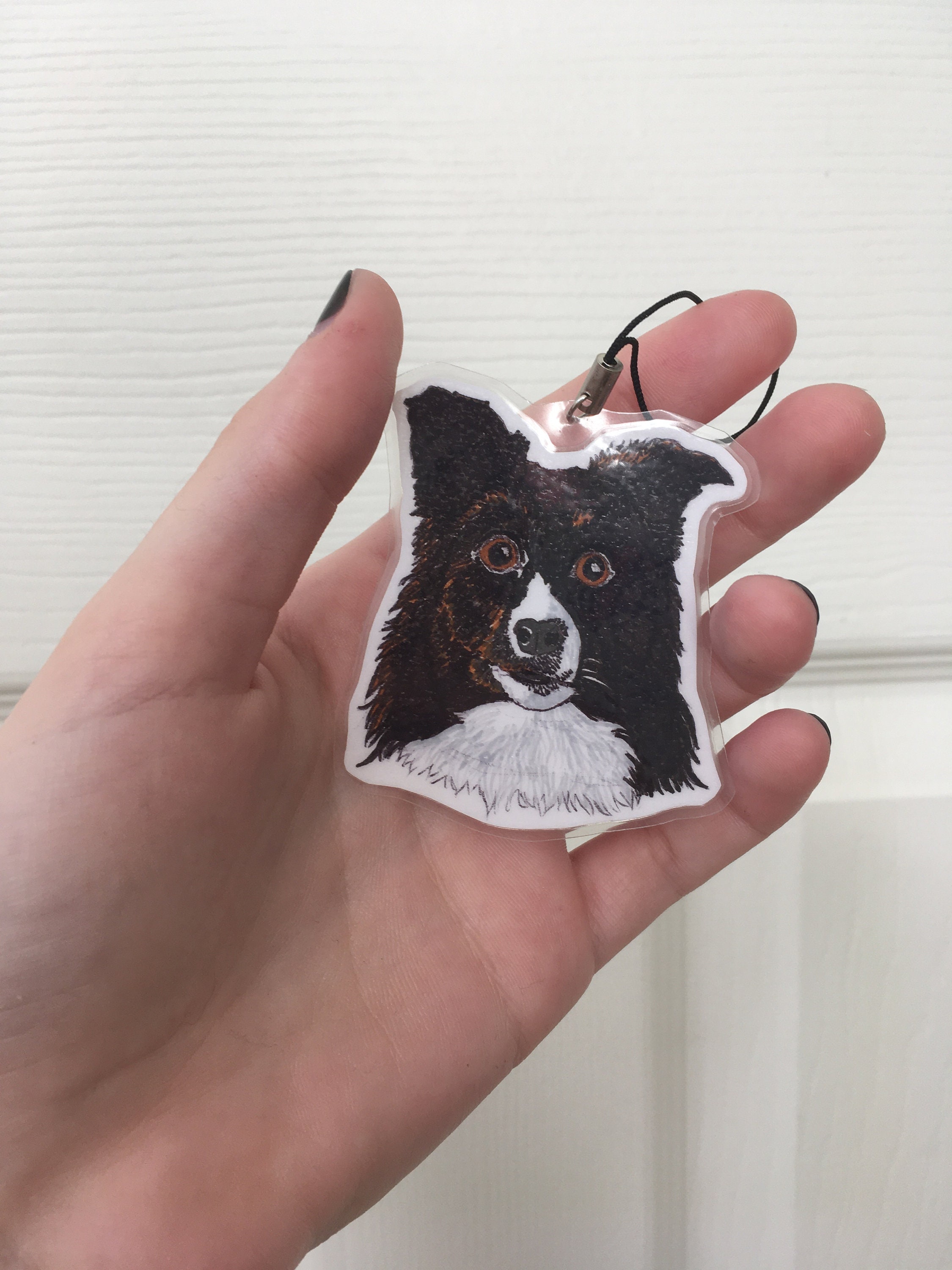 Personalized Laminated Pet Keychain hand-drawn - Etsy