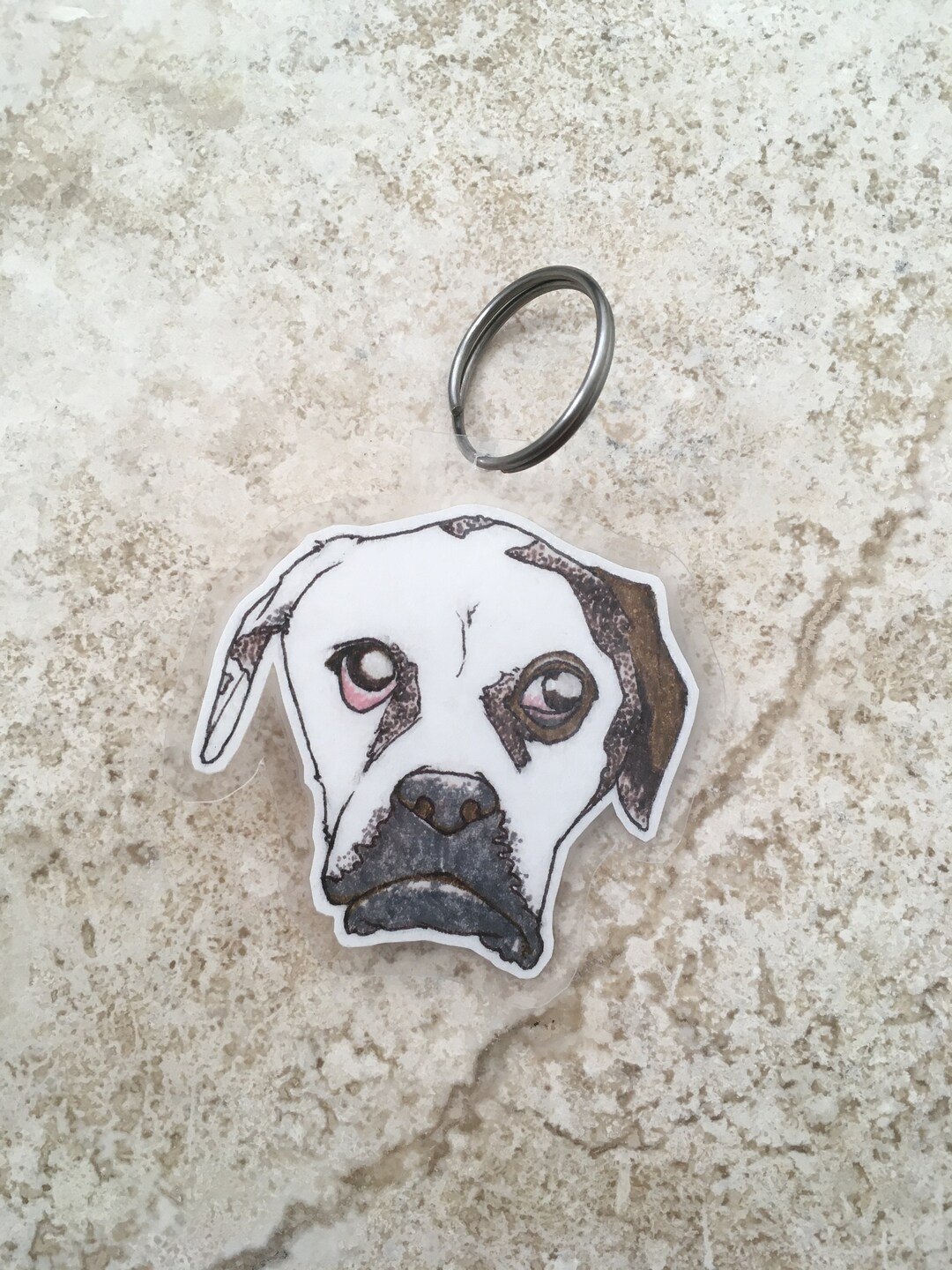 Personalized Laminated Pet Keychain (hand-drawn) - Etsy