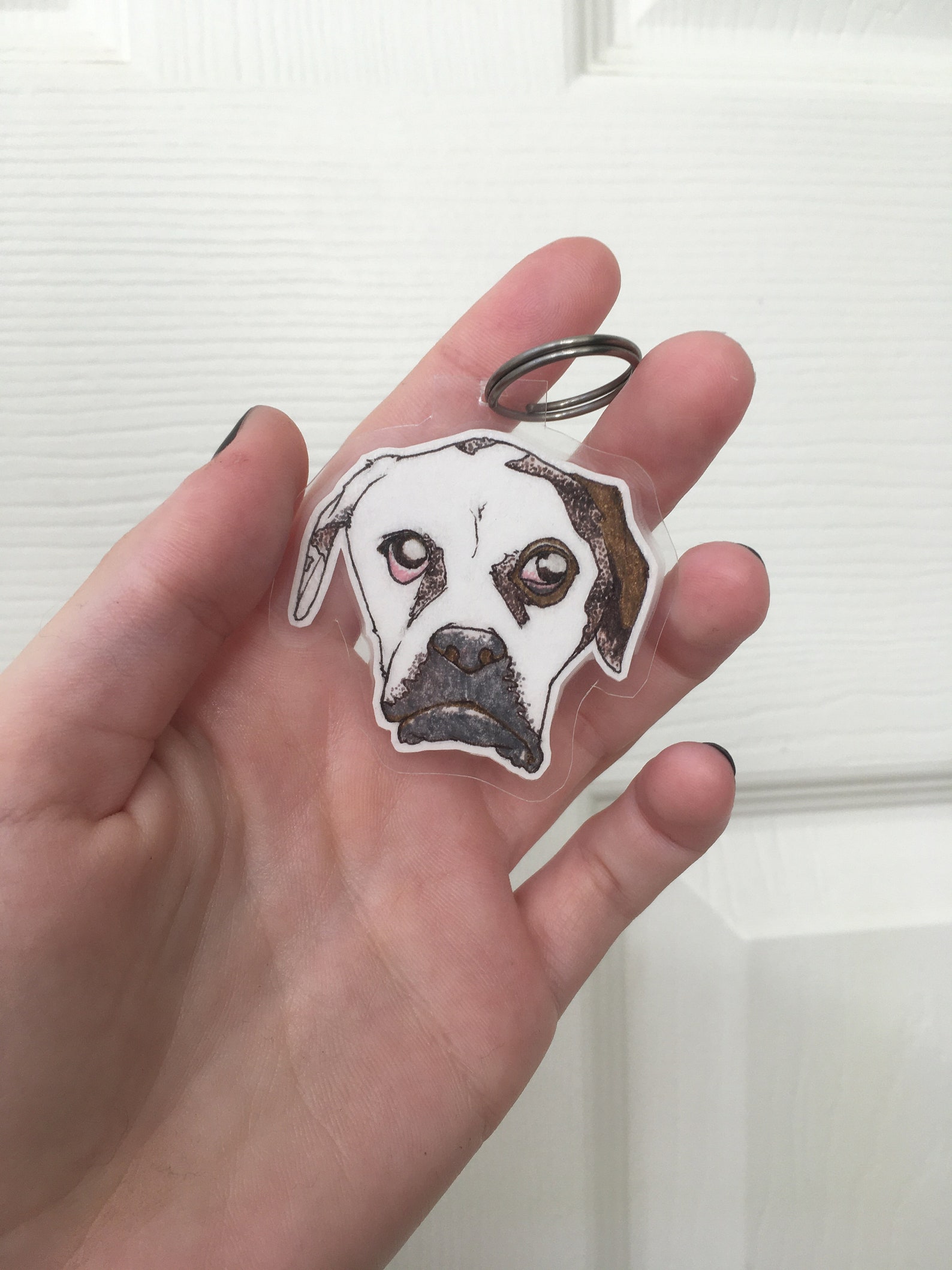 Personalized Laminated Pet Keychain (hand-drawn) - Etsy